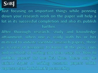 How to write my first research paper | PPTX