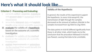 Comprehensive Guide to Writing MYP Science Lab Reports with Criterion B ...