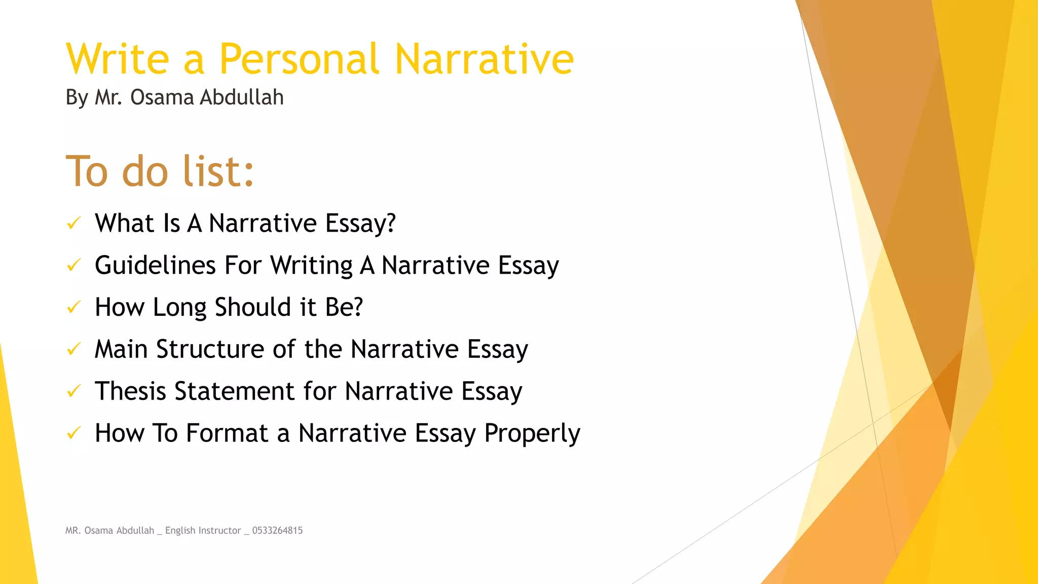 How to write narrative essay | PPTX