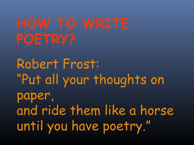 How to write poetry | PPT