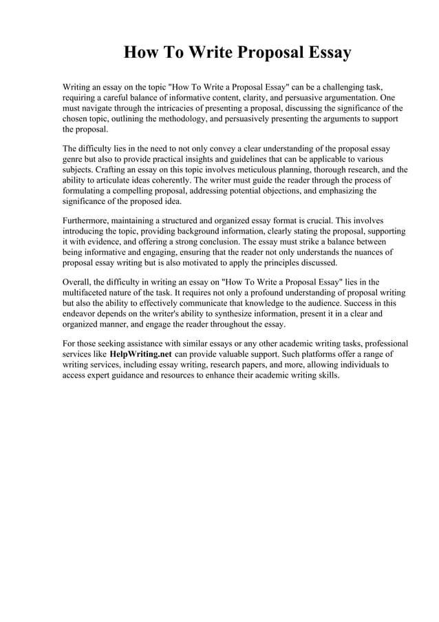 How To Write Proposal Essay.pdf | Freelance Writing | Content Production