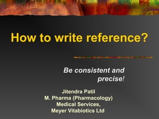 How to write reference(s) | PPT