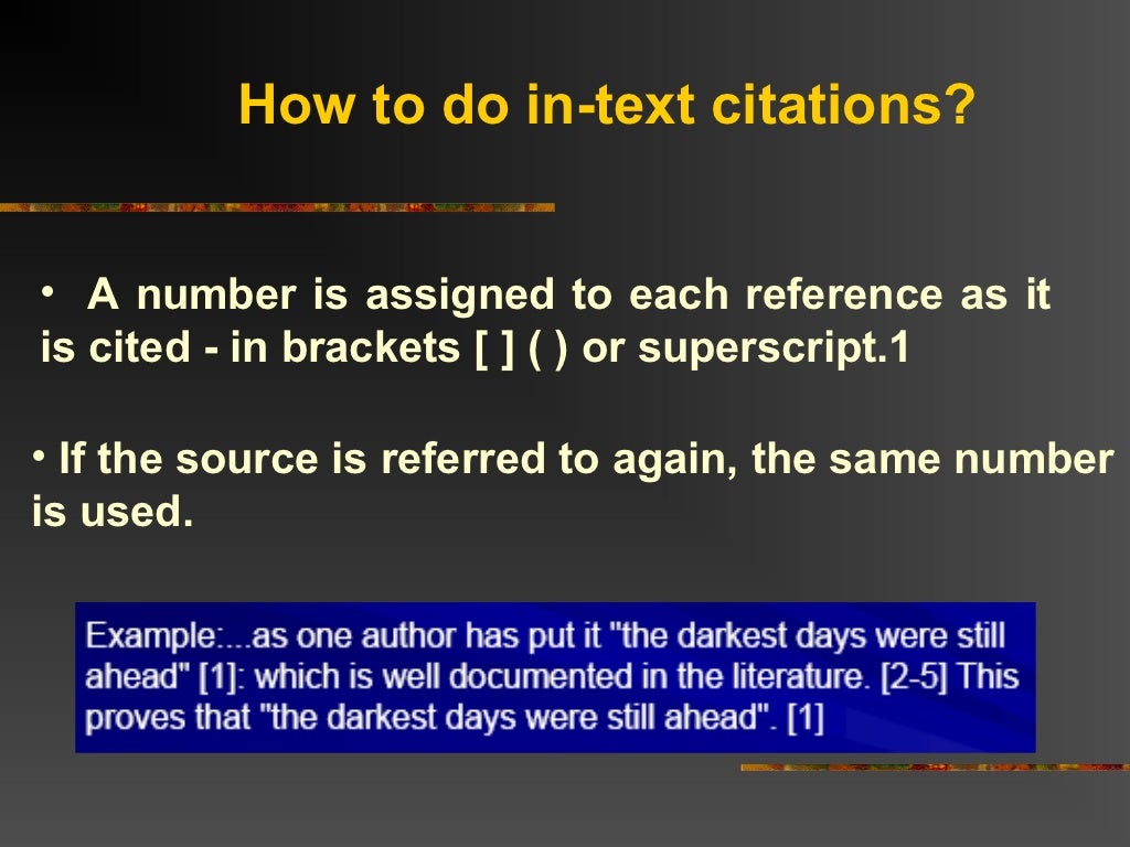 How to write reference(s)