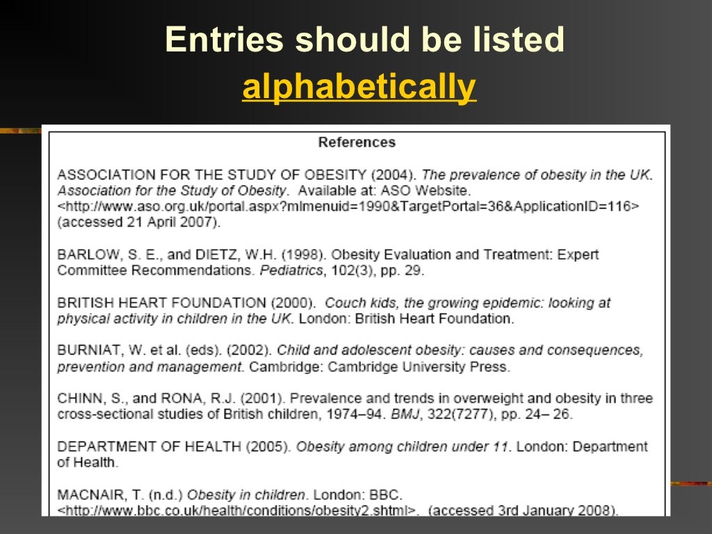 How to write reference(s)