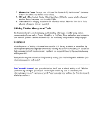 How To Write References For A Paper | PDF