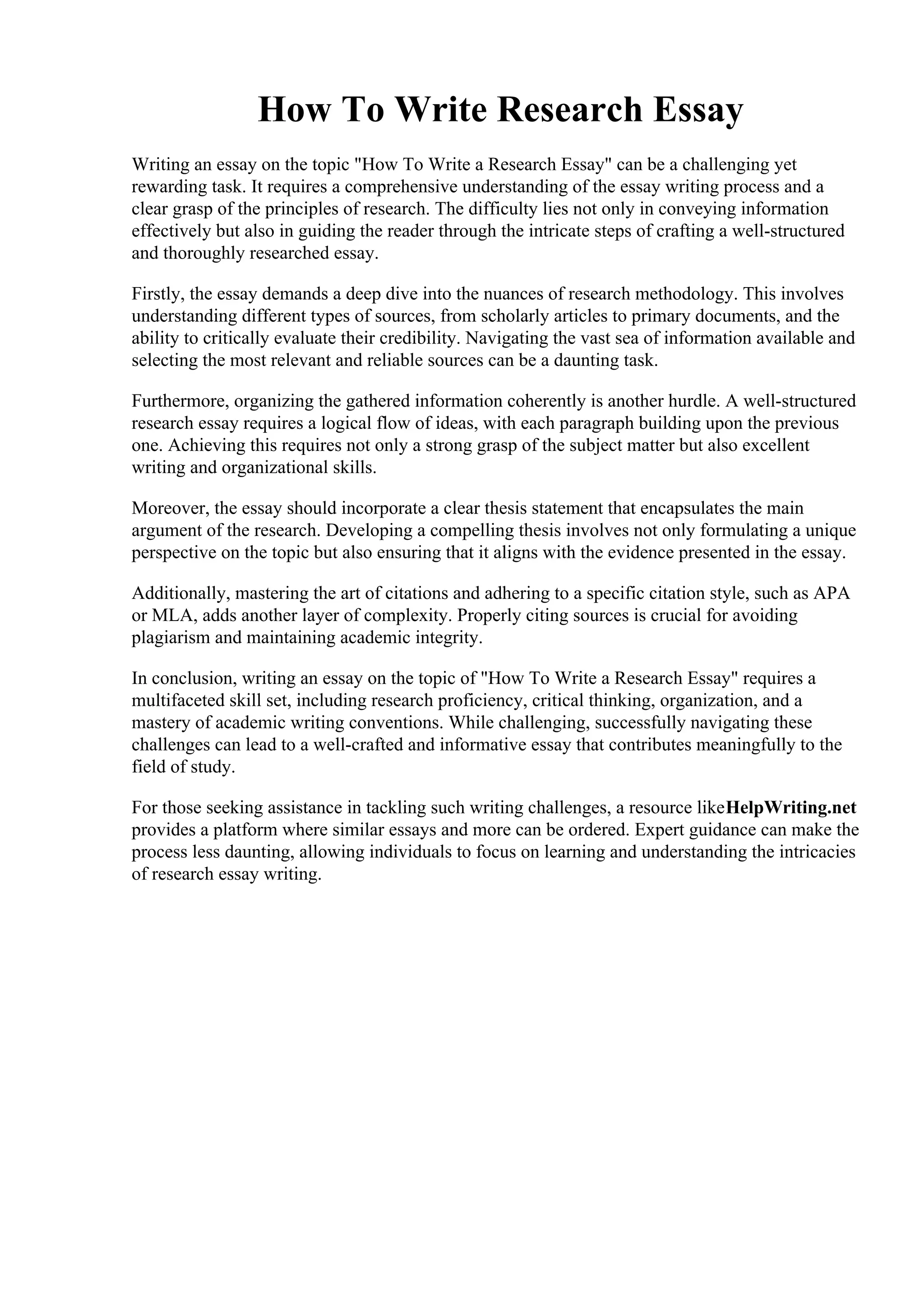 How To Write Research Essay. How to Write a Research Paper in English 4 ...