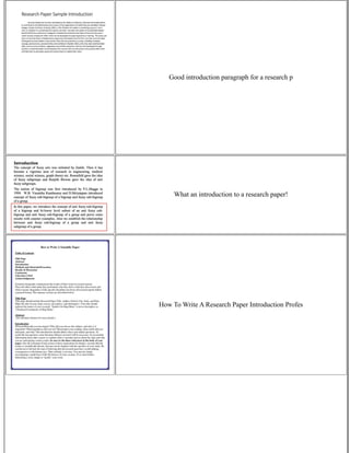 How To Write Research Paper Introduction | PDF