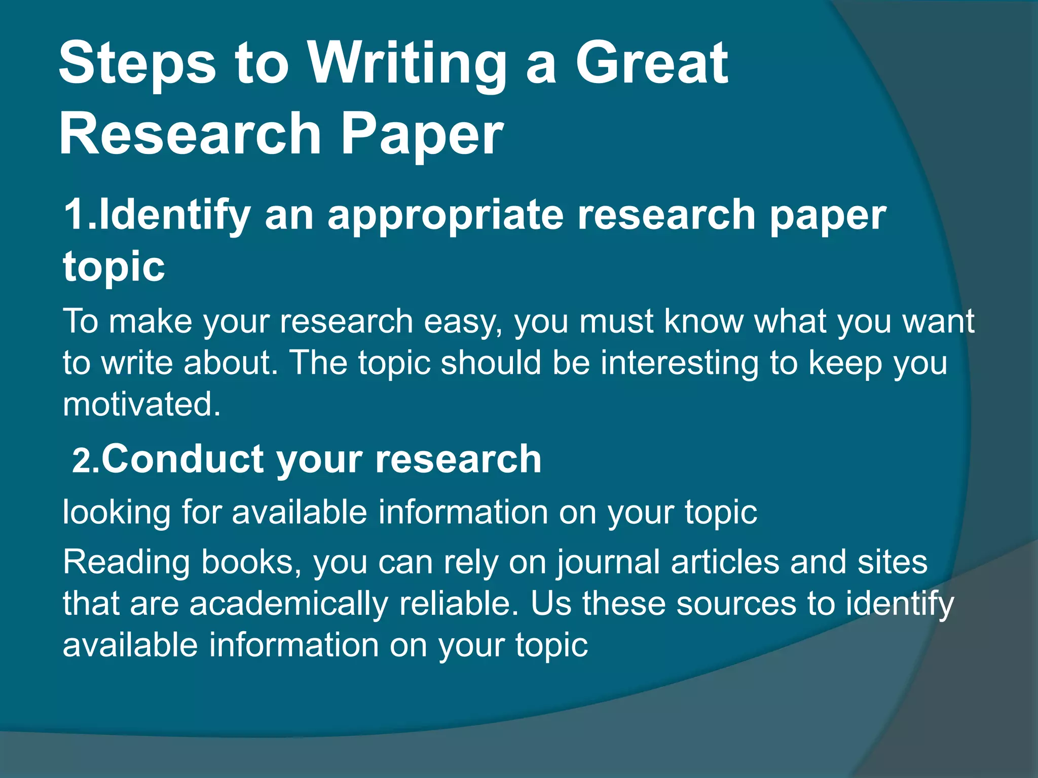 How to write research papers | PPTX