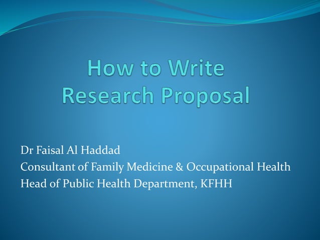 How to Write Research Proposal | PPTX