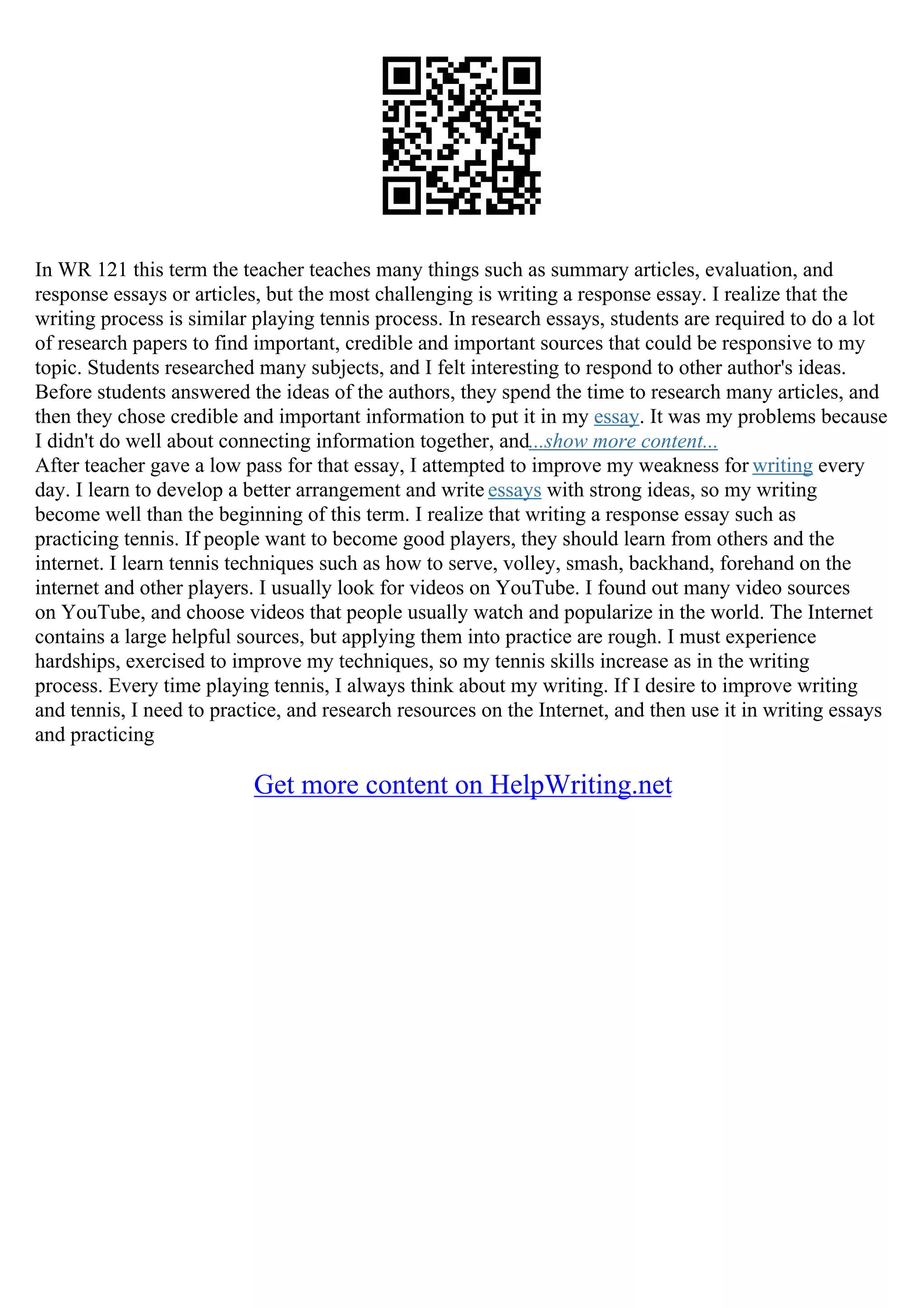 How To Write Response Essay | PDF