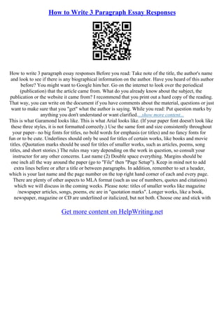 How To Write Response Essay | PDF