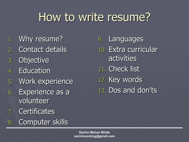 How to write resume? | PPSX