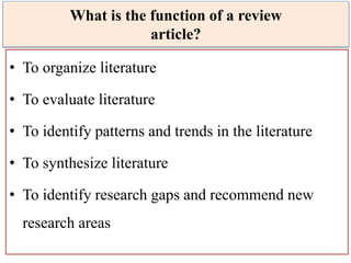How to write review article ppt | PPTX
