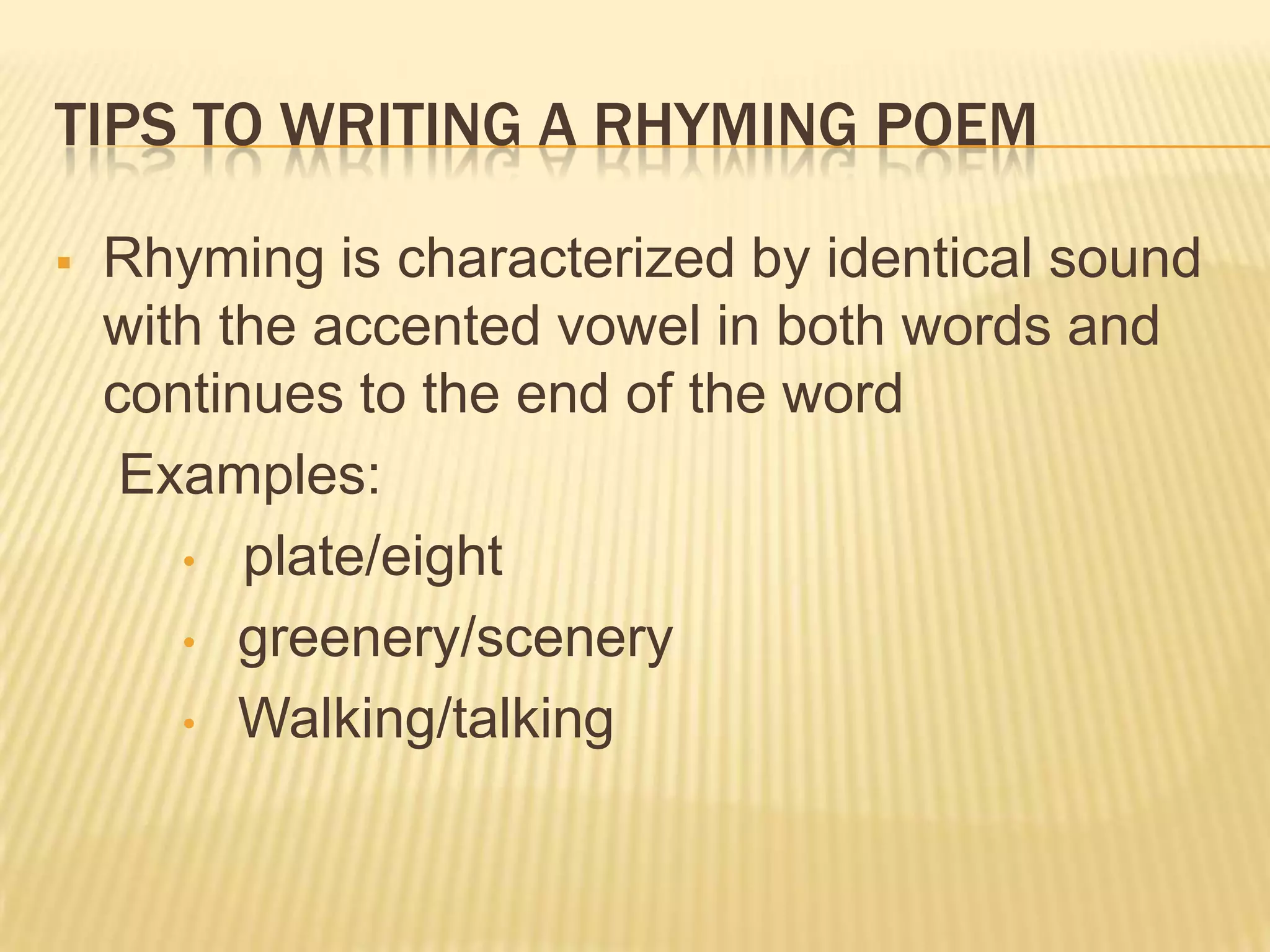 How to write rhyming poetry 1 | PPTX