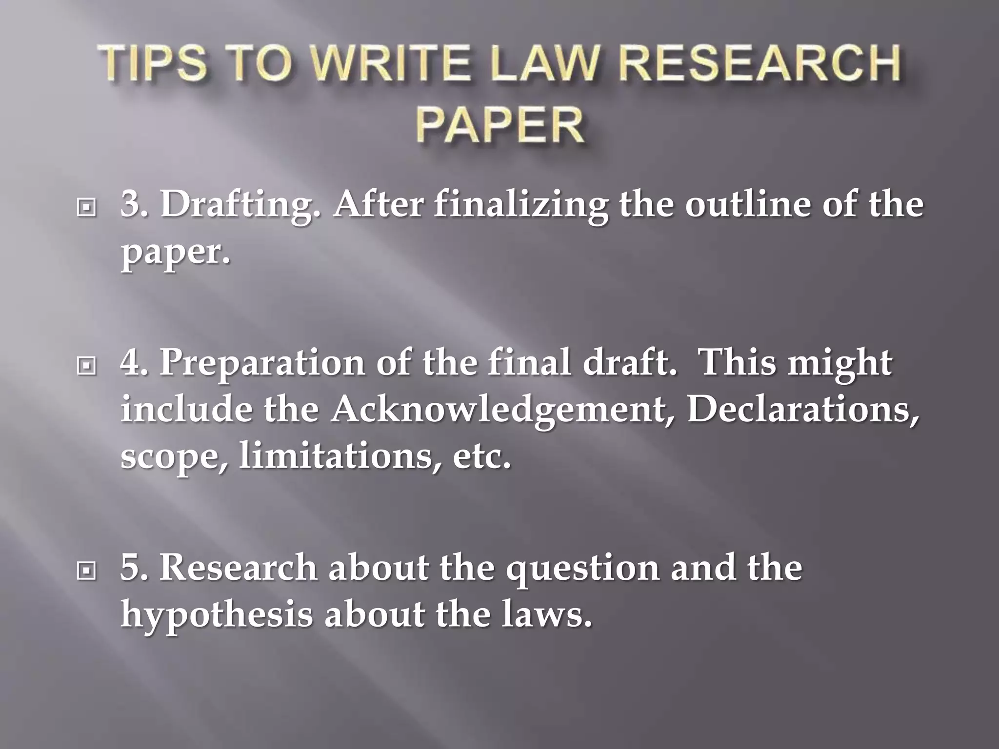 How to Write School Law Research Paper | PPT