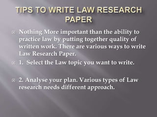 How to Write School Law Research Paper | PPT