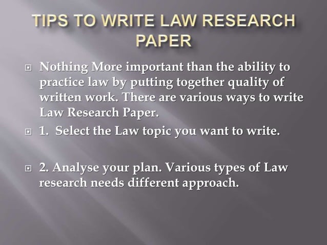 How to Write School Law Research Paper | PPT