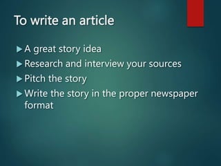 How_to_Write_School_News.pptx school pub | PPTX