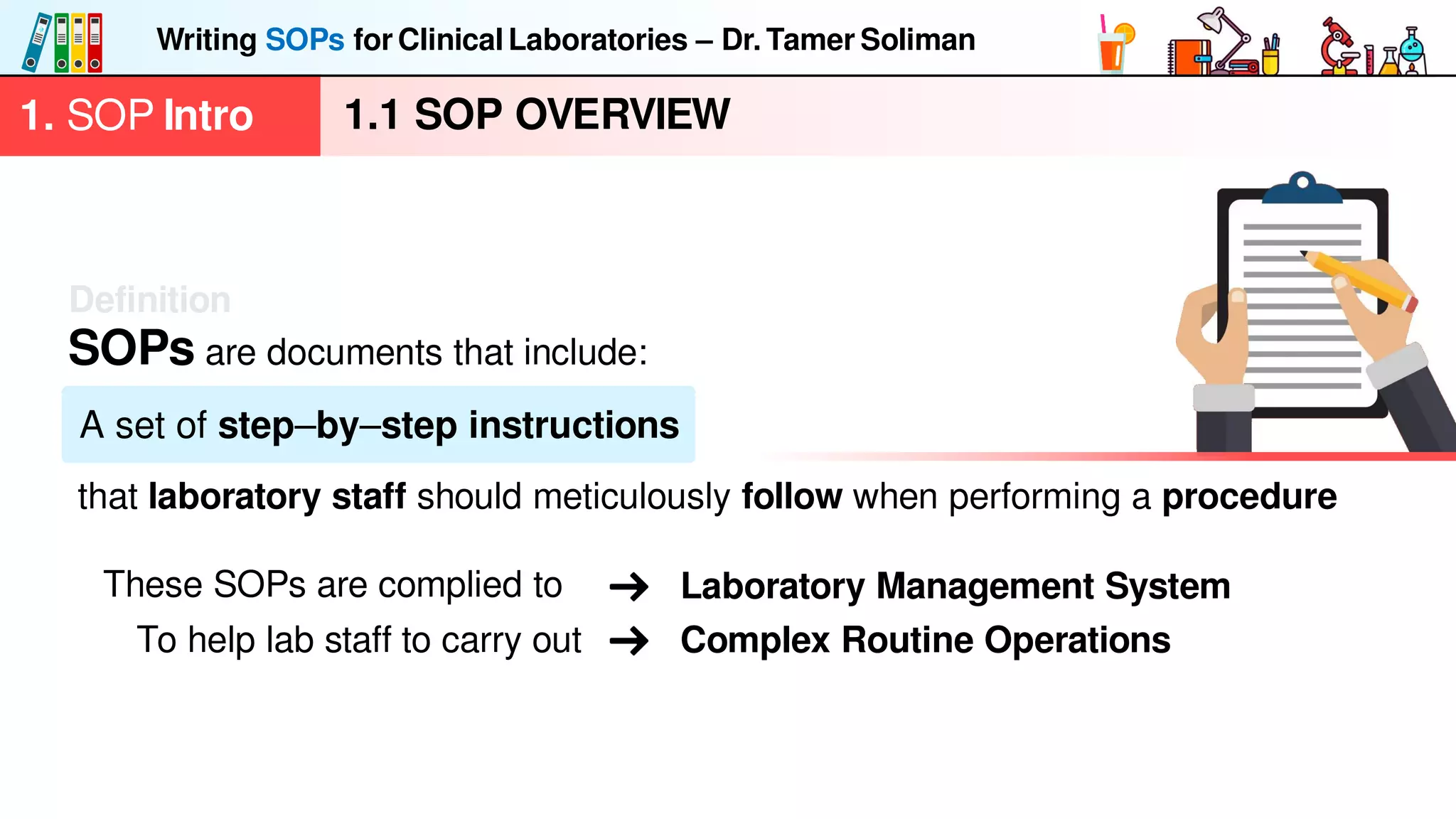 How to write Standard Operating Procedures (SOPs) for clinical laboratories - 1 of 4 | PDF