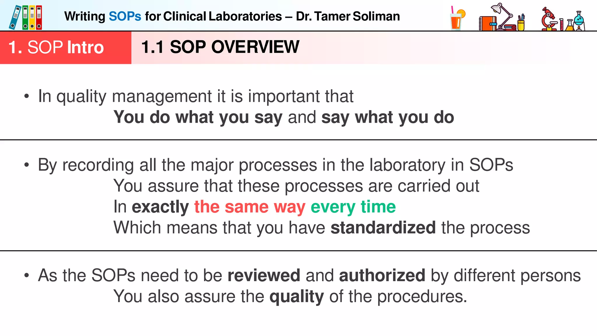 How to write Standard Operating Procedures (SOPs) for clinical laboratories - 1 of 4 | PDF