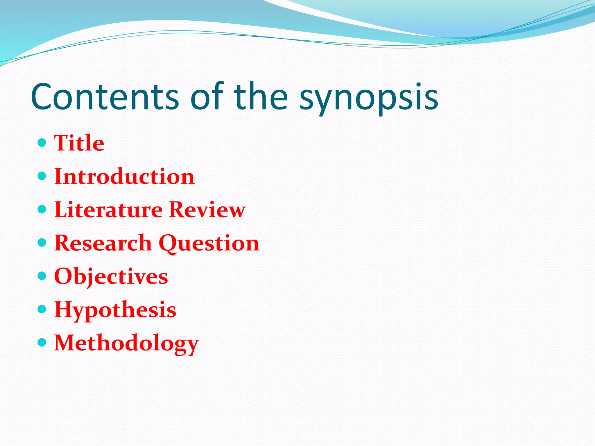 How to write synopsis | PPTX
