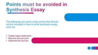 How to write synthesis essay | PPTX