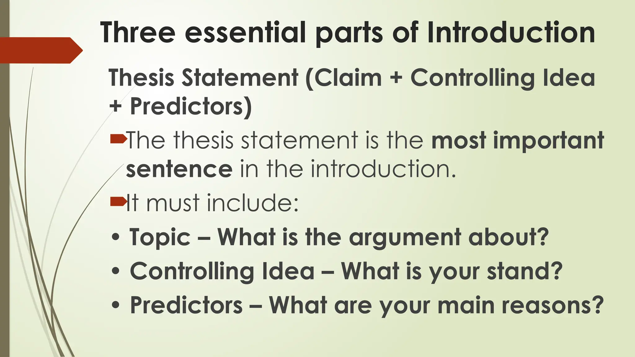 How to Write the Argumentative (hook, Background information, thesis ...