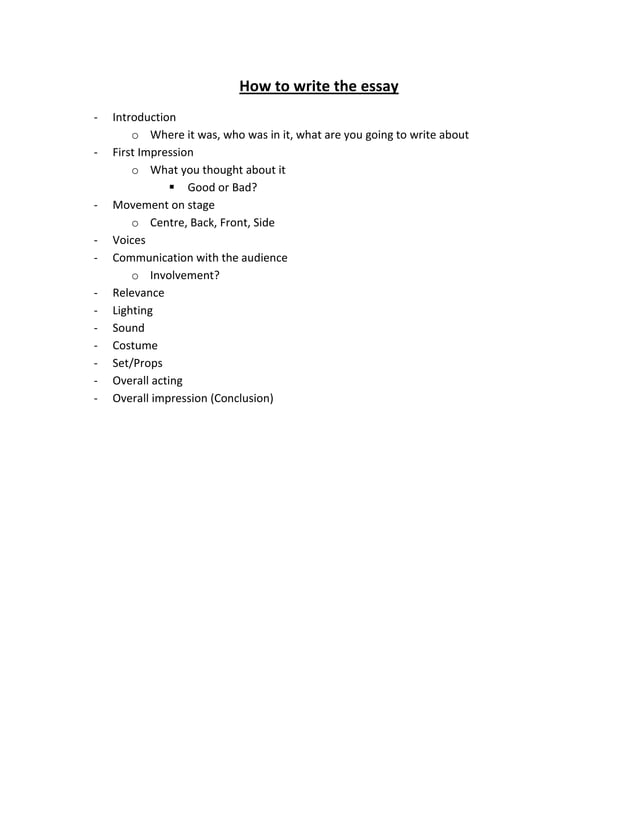 How to write an essay in IGCSE Drama | DOCX