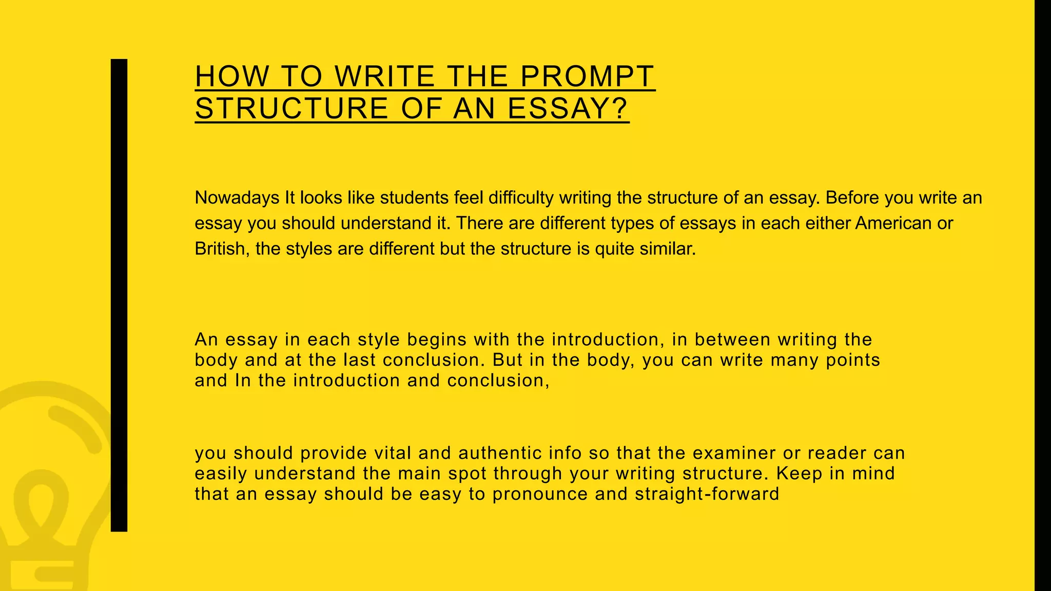 How to write the prompt structure of an essay | PPT