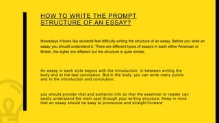 How to write the prompt structure of an essay | PPT