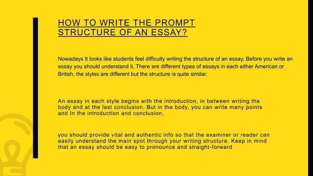 How to write the prompt structure of an essay | PPT