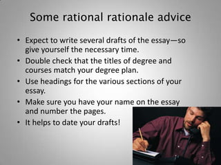 How to write_the_rationale_essay | PPTX | Undergraduate Education ...