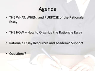 How to write_the_rationale_essay | PPTX | Undergraduate Education ...