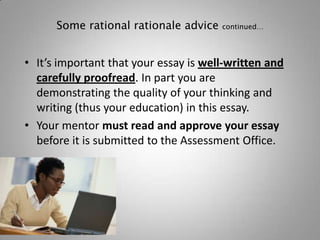 How to write the rationale essay | PPT