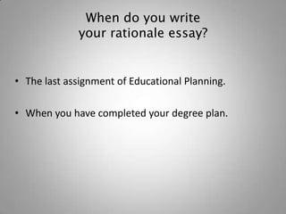 How to write the rationale essay | PPT