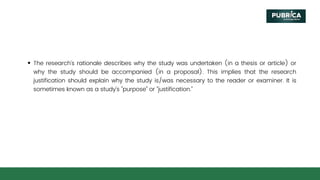 How to write the rationale for research? | PDF