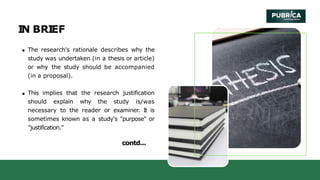 How to write the rationale for research? | PPT