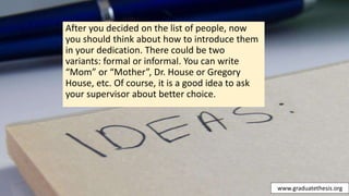 How To Write Thesis Dedication Page | PPTX
