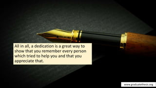 How To Write Thesis Dedication Page | PPT