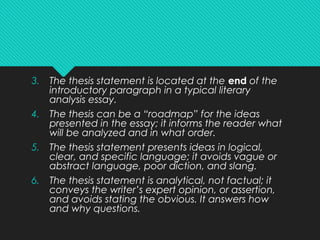 How to Write the Thesis Statement Presentation | PPT