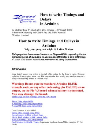 How to write timings and delays | PDF