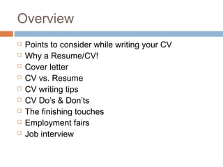 How to write your cv | PPT