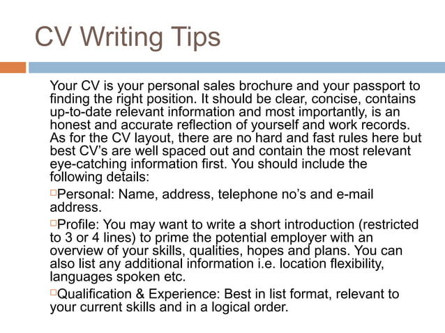 How to write your cv | PPT