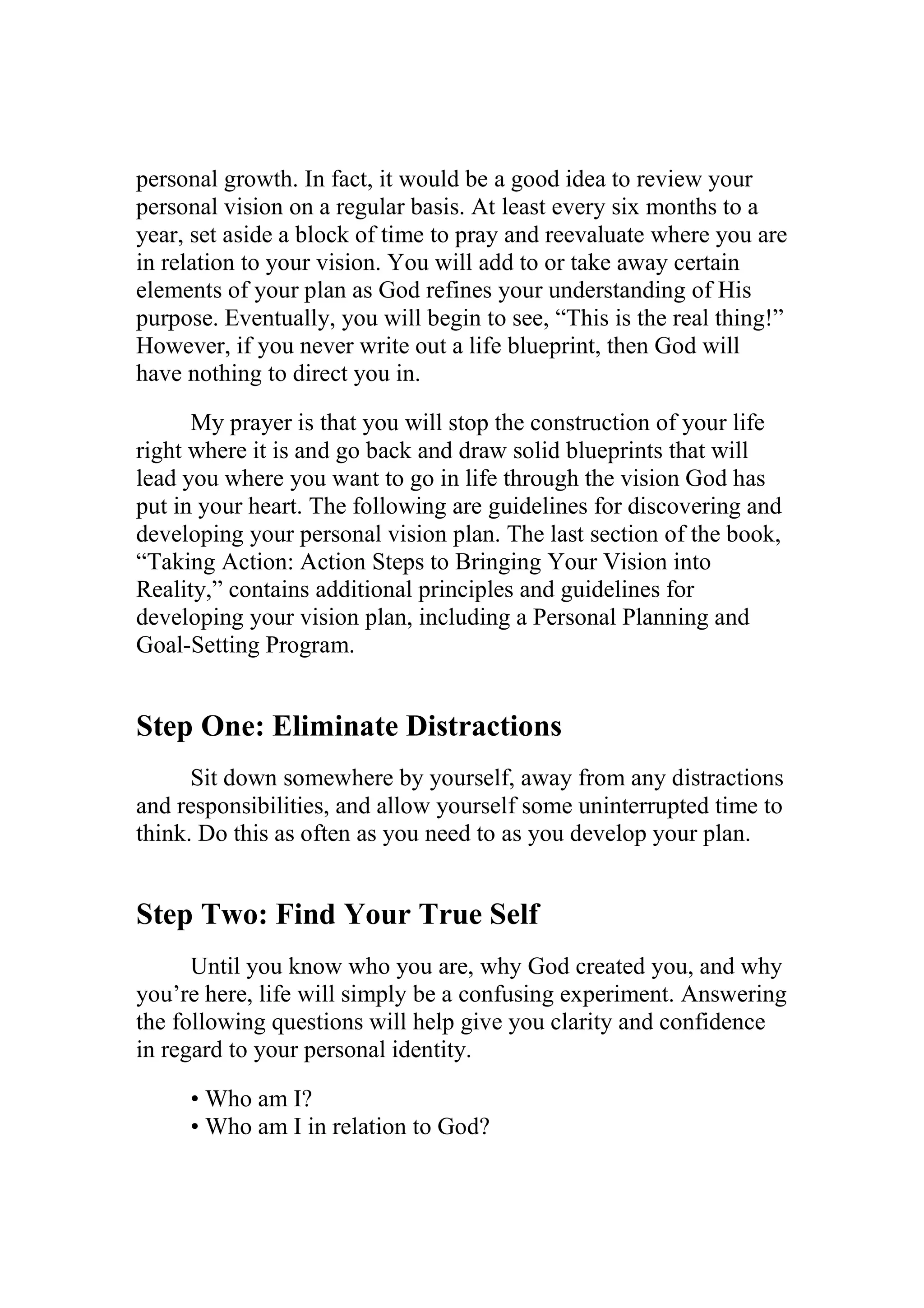 Writing Your Personal Vision Plan | PDF
