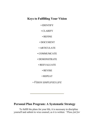 Writing Your Personal Vision Plan | PDF