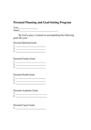 Writing Your Personal Vision Plan | PDF
