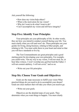 Writing Your Personal Vision Plan | PDF