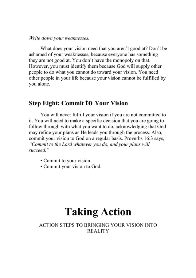 Writing Your Personal Vision Plan | PDF