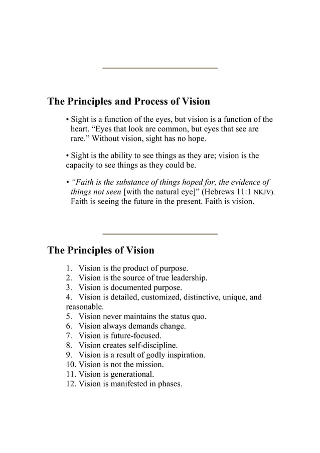 Writing Your Personal Vision Plan | PDF