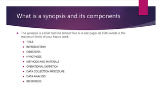 How to write your synopsis | PPTX